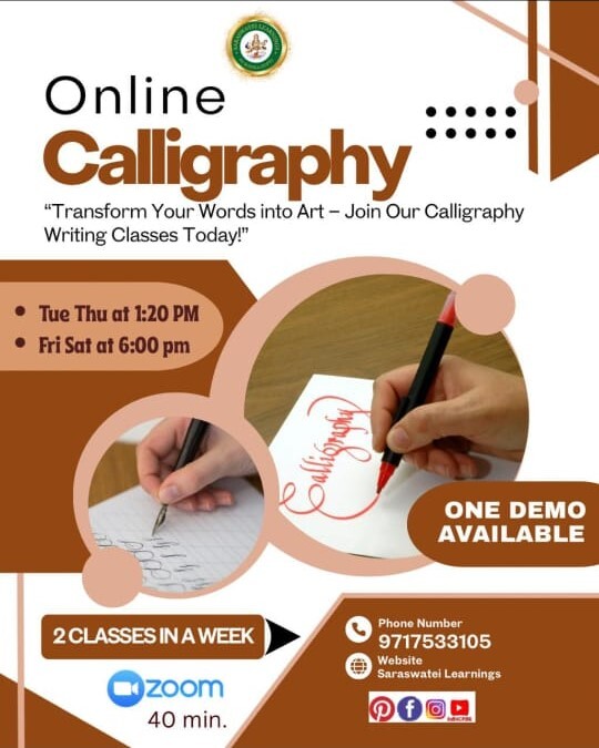 Saraswati Learnings - Calligraphy Classes in Online